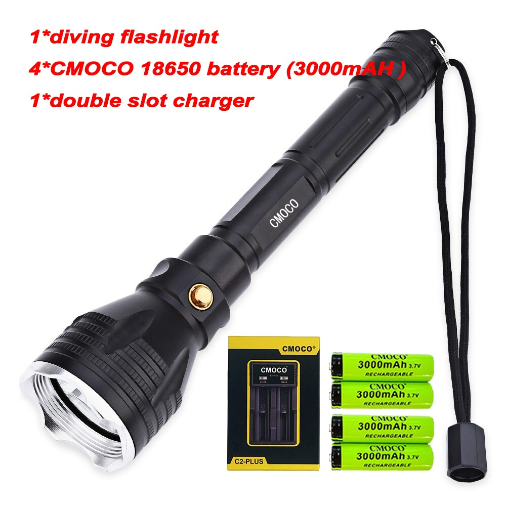 CMOCO Diving Flashlight Underwater 2500M 30W CREE Cree L2 Proof 150M ...
