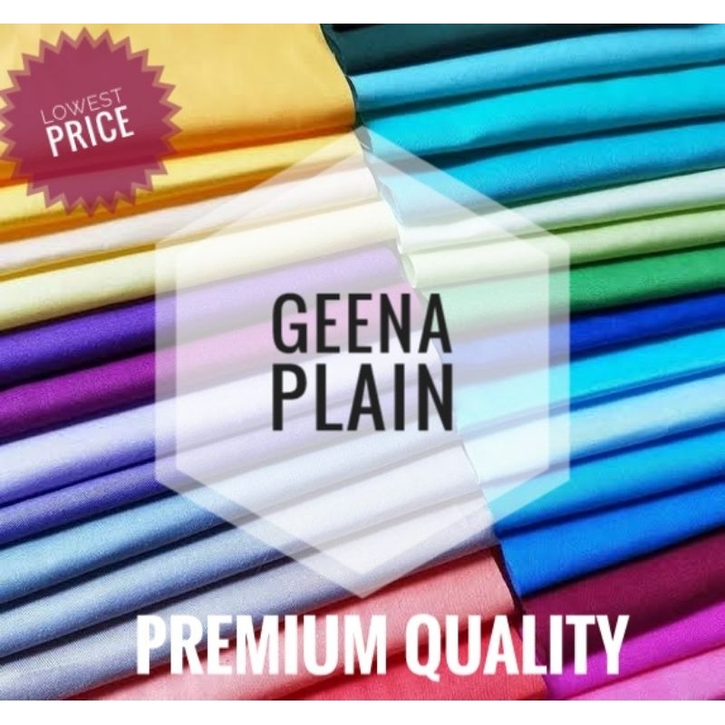 Geena per yard Pongee Gina Cloth Fabric plain Premium Quality | Shopee ...