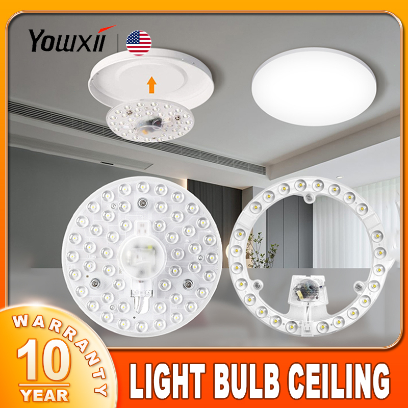 Yowxii Replaced Ceiling Light Bulb LED Panel Light Round Tri Color ...