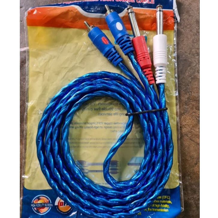 Mixer Cord 1.5m 2 PL mono to 2 RCA Audio Connector Cable Wire | Shopee ...