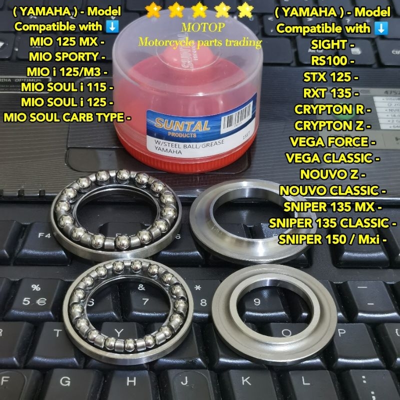 SUNTAL BALL RACE SET FOR - MIO SPORTY - RAIDER - WAVE 100 - XRM 125 ...