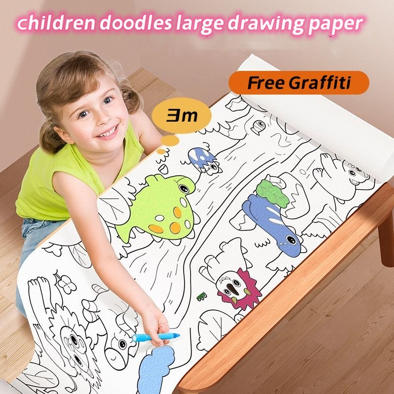 3m Giant Sticky Coloring Mural for Kids | Peel Stick Wall Art Scroll ...