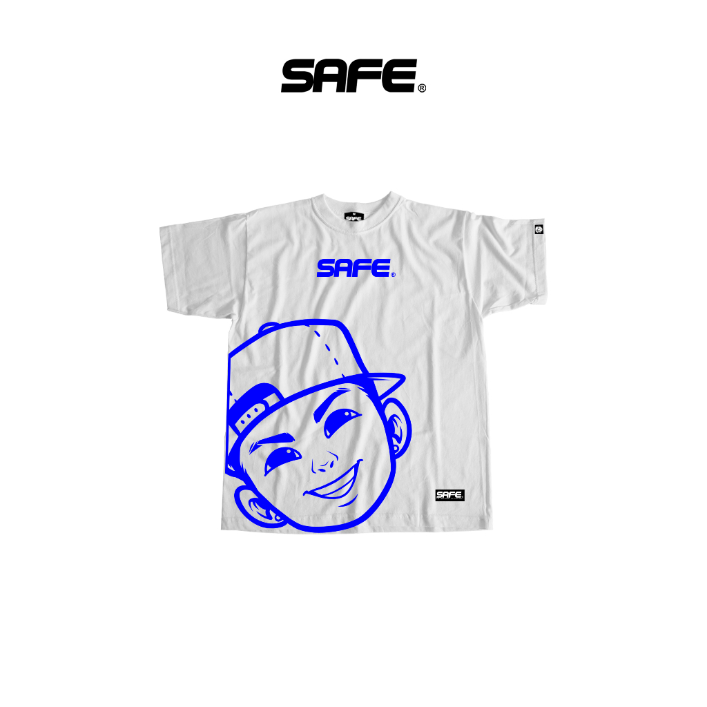 SAFE ® | SIDE LOGO WHITE BLUE | Shopee Philippines