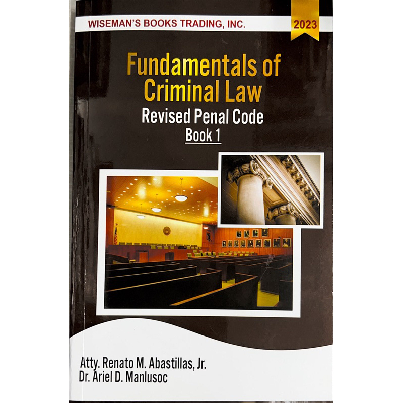 Fundamentals Of Criminal Law Revised Penal Code Book 1 Shopee