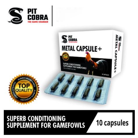 10 Capsules Pit Cobra Metal Capsule Plus Supplement for Gamefowls ...