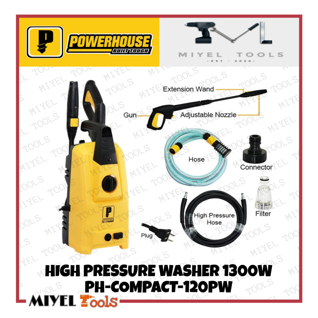 POWERHOUSE 120 BAR High Pressure Washer Sprayer 1300W PH-COMPACT-120PW ...