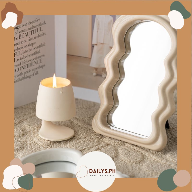 •DAILYS• Mini Funky Mirror with LED Light Aesthetic Vanity Mirror ...