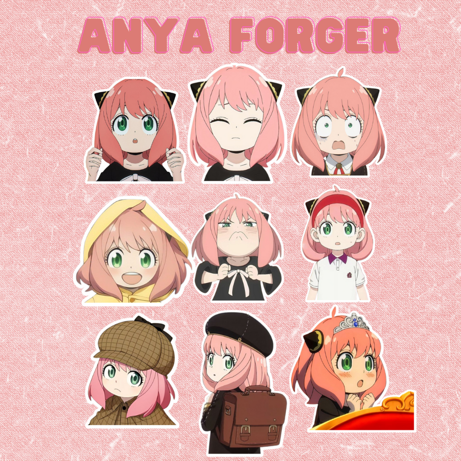 Anya Forger Vinyl Sticker Chibi with Freebies 3 inches Waterproof ...