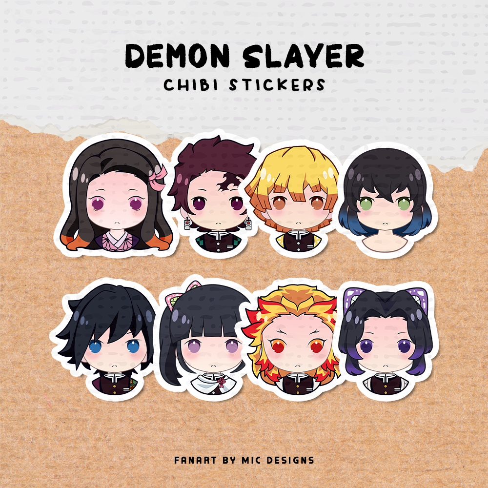 Demon Slayer Sticker Pack | Anime Chibi | Waterproof Stickers | Mic ...