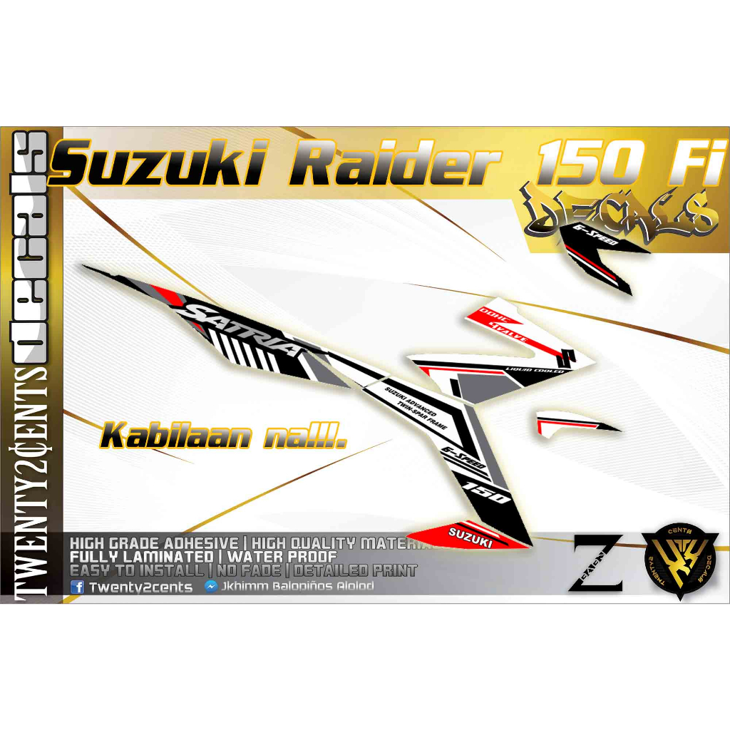 Suzuki raider 150 Fi Decals High-Quality Stickers (lines) | Shopee ...