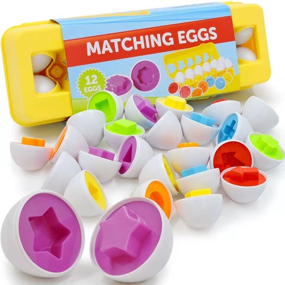 From PH 12Pcs Matching Egg Set Shape Recoginition Sorter Puzzle Travel ...