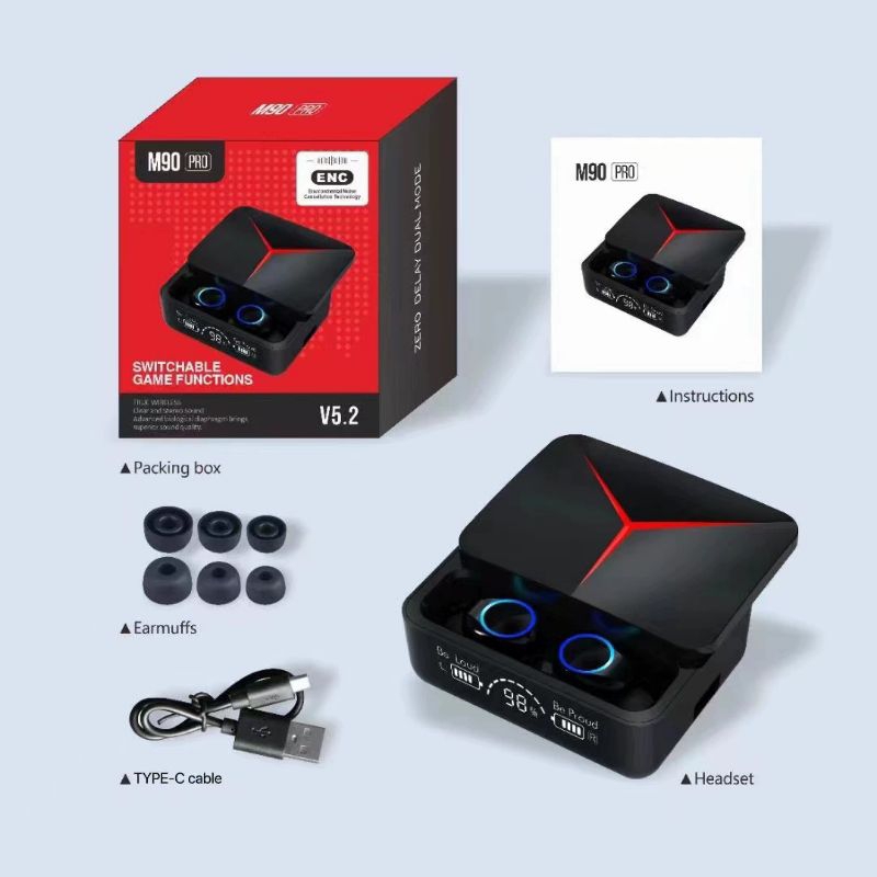 M90 pro true wireless switchable game functions | Shopee Philippines
