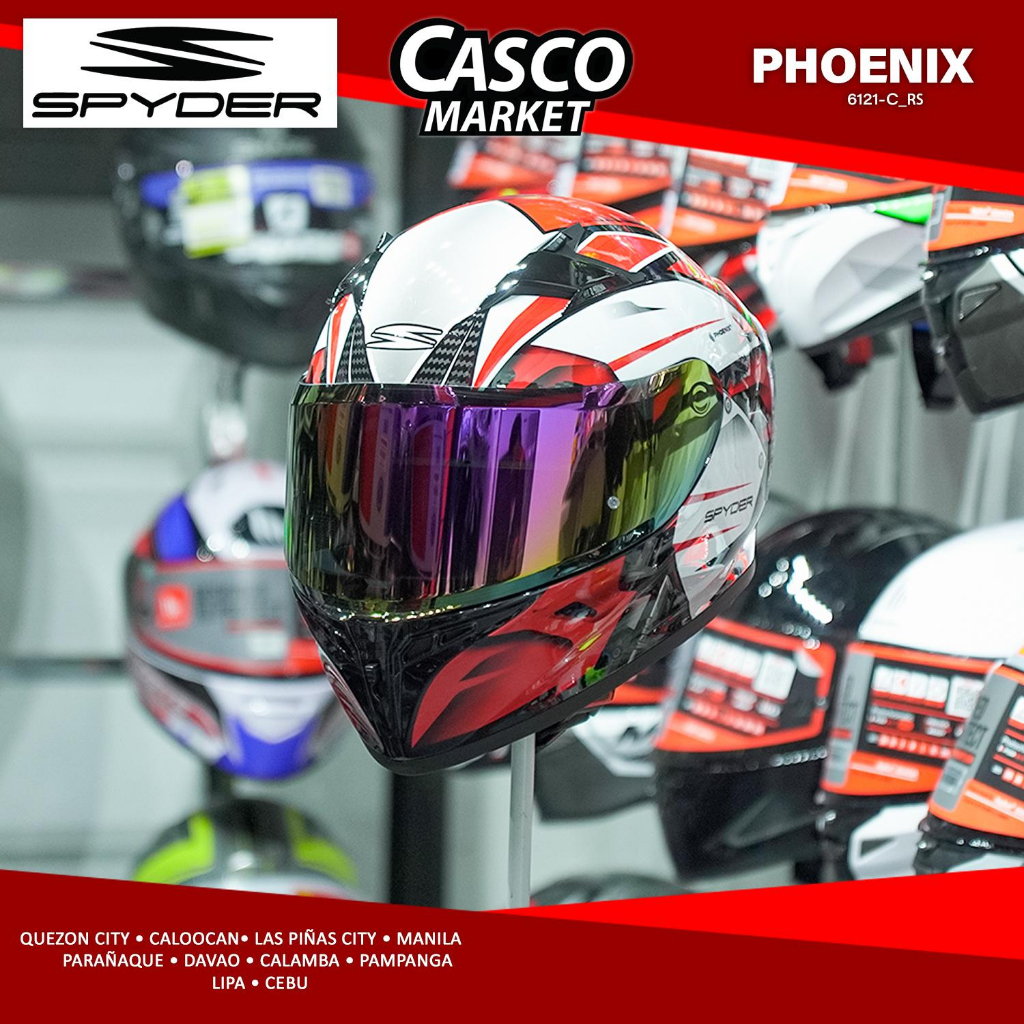 SPYDER PHOENIX+ STRADA FULL FACE SINGLE VISOR MOTORCYCLE HELMET ...