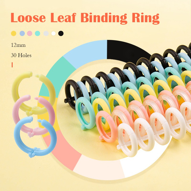 30 Hole Loose-leaf Plastic ring binder notebook refillable Spring ...