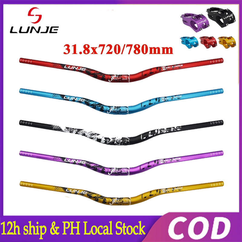 LUNJE Aluminum Alloy Riser Handlebar 31.8mm 720mm/780mm Handlebar Riser ...