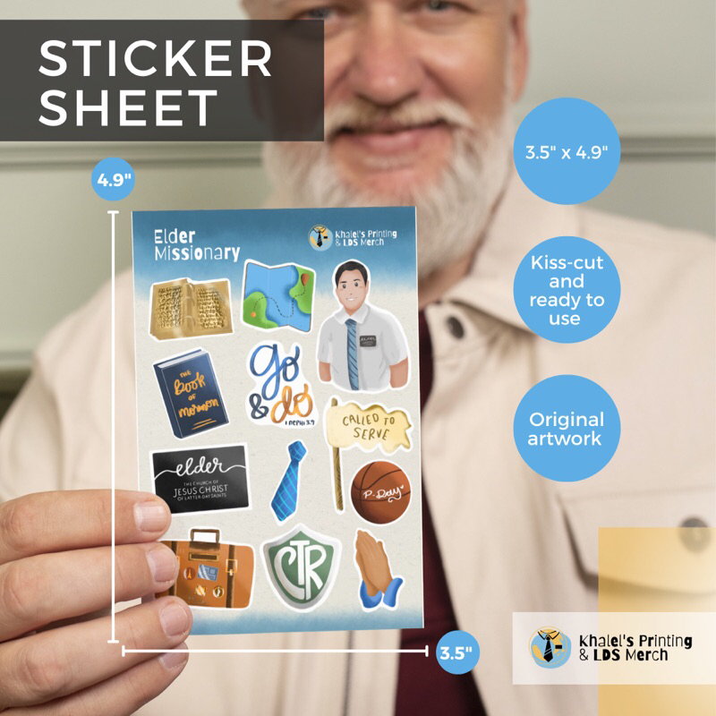 LDS merch: Elder Missionary Journal Sticker Sheet Cute Kiss-cut sticker ...