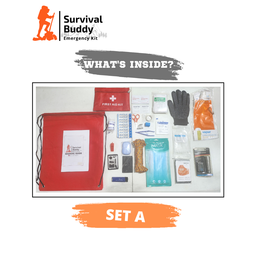 Emergency Survival Kit SET A includes First Aid Kit All in Go Bag ...