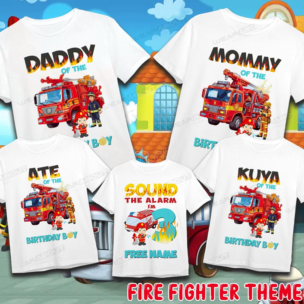 Fire Truck Theme birthday shirt I Fire Fighter Theme Birthday Shirt ...