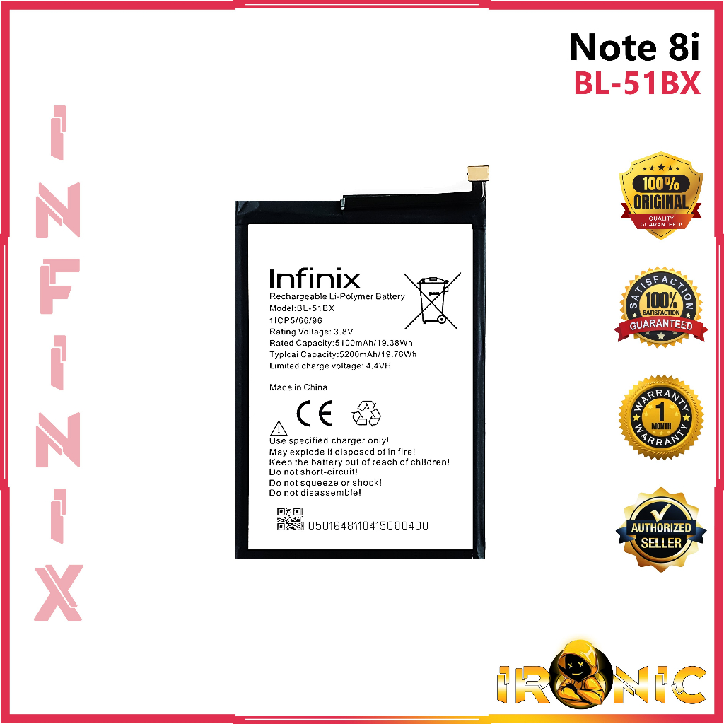 Infinix Note 8i Battery Model BL-51BX Original Equipment Manufacturer ...