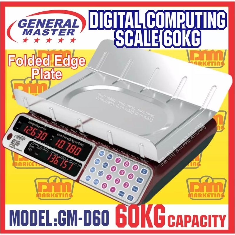 GENERAL MASTER DIGITAL 60KG COMPUTING SCALE | Shopee Philippines