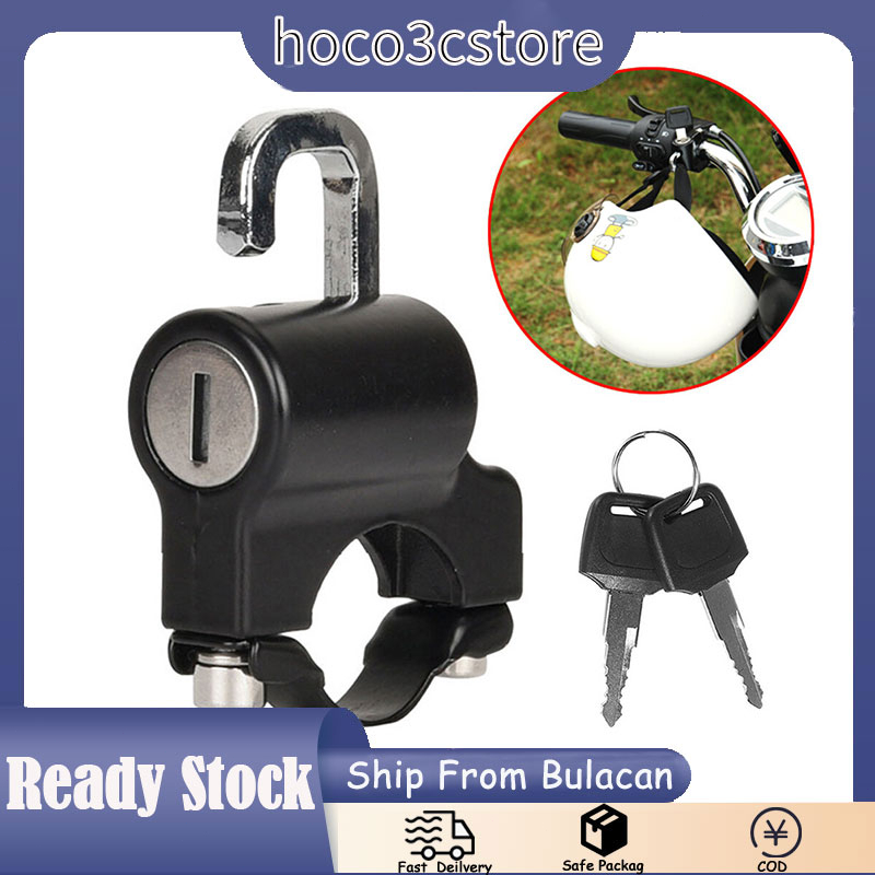 Anti-Theft Motorcycle Helmet Lock Helmet Security Lock Metal Black with ...