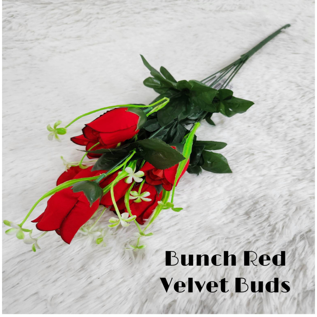 Artificial Bunch Red Velvet Buds ( #VH-262) | Shopee Philippines