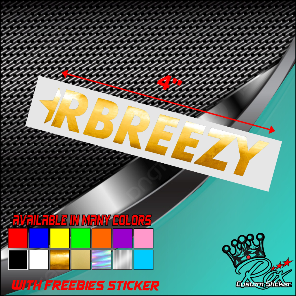 rbreezy sticker logo machine cut waterproof | Shopee Philippines