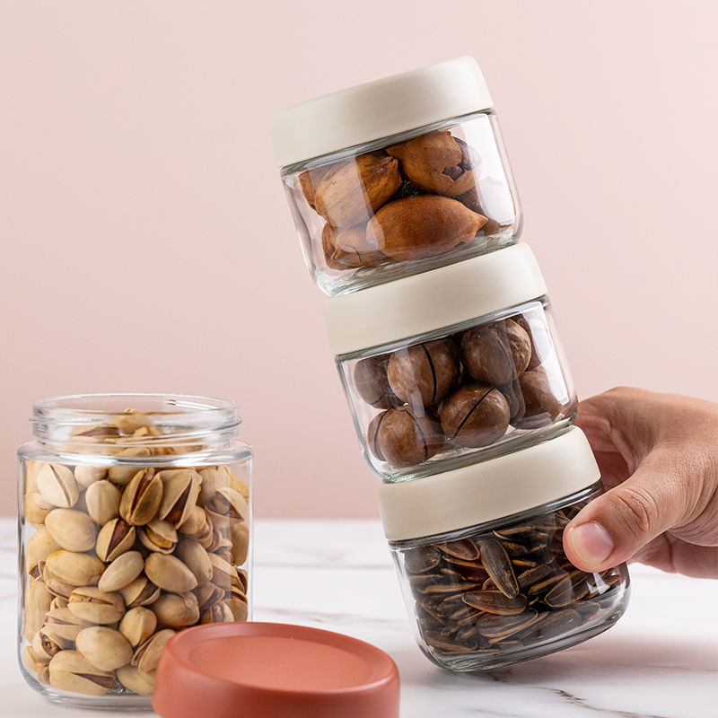 Sealed jar fully enclosed food grade glass empty bottle tea moisture ...
