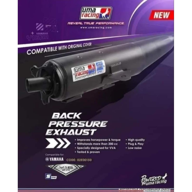 UMA RACING POWER PIPE/MUFFLER (BACK PRESSURE/TRU PRESSURE)SNIPER 155 ...