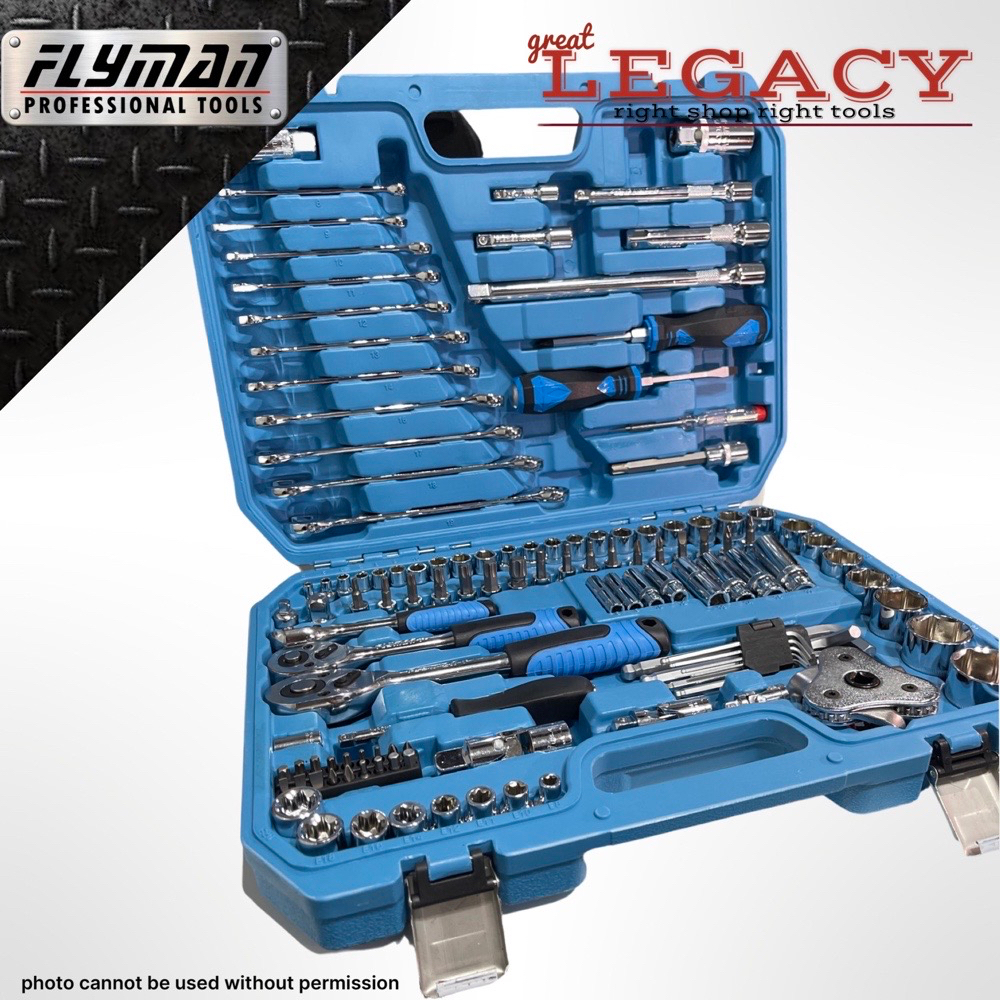 FLYMAN ORIGINAL 121PCS SOCKET WRENCH SET 1/2 3/8 1/4 DRIVE HEAVYDUTY ...