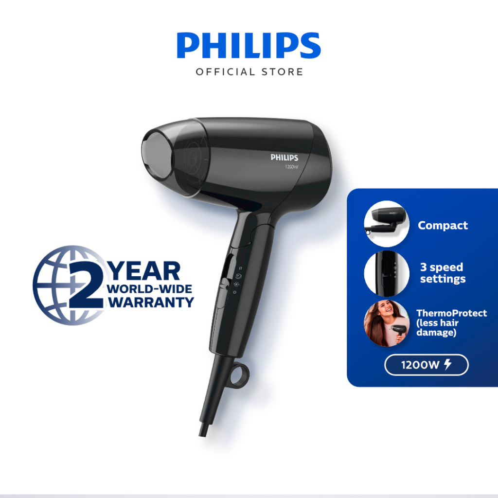 Philips EssentialCare Hair Dryer with ThermoProtect Technology(Foldable ...