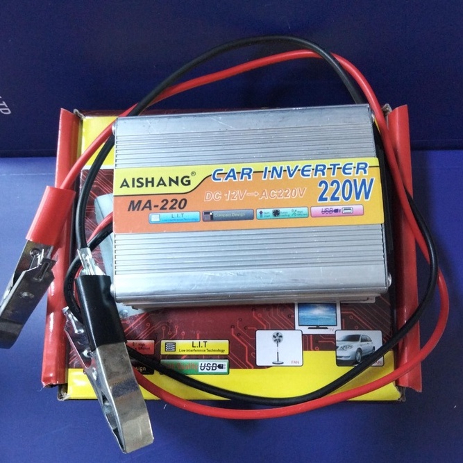 220W Car Auto Inverter Power Supply Adapter DC 12V to AC 220V | Shopee ...