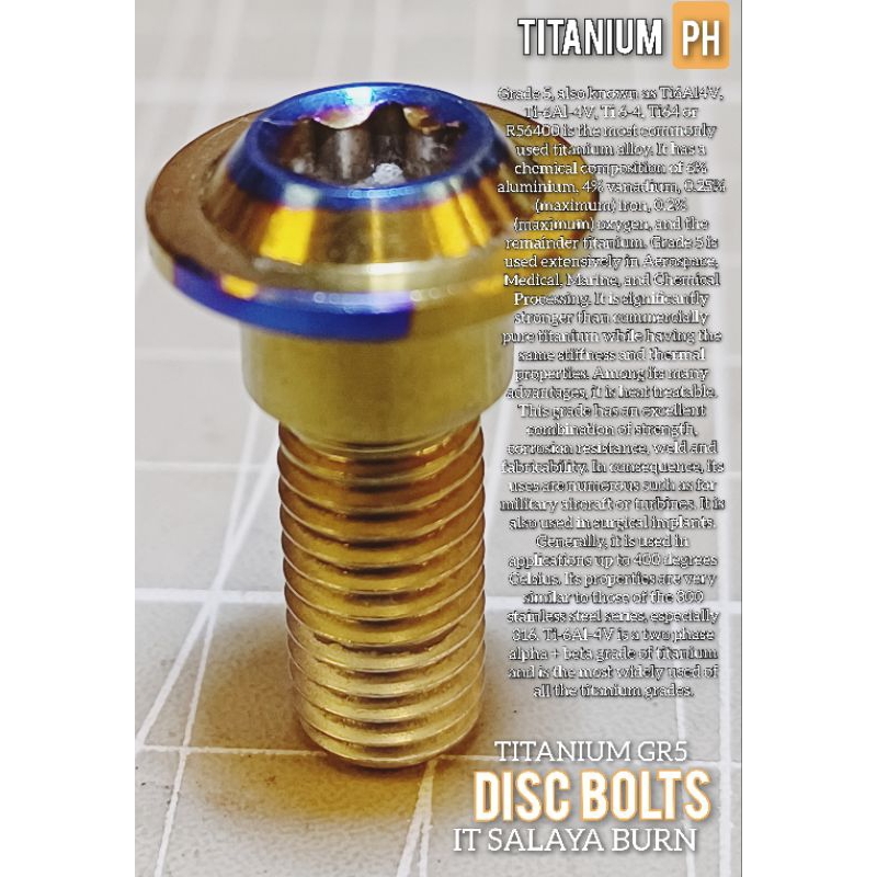 TITANIUM GR5 BURN DISC BOLTS ( 1PC ) | Shopee Philippines