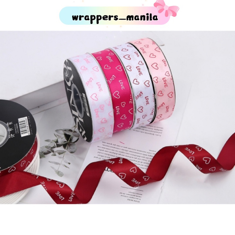 Love Heart Ribbon Gift Wrapping Bouquet Ribbon | Shopee Philippines