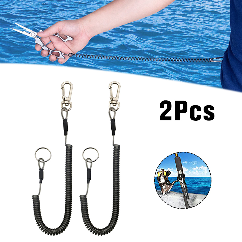 2pcs 2pcs Fishing Lanyard Retractable Safety Coiled Lanyard with ...