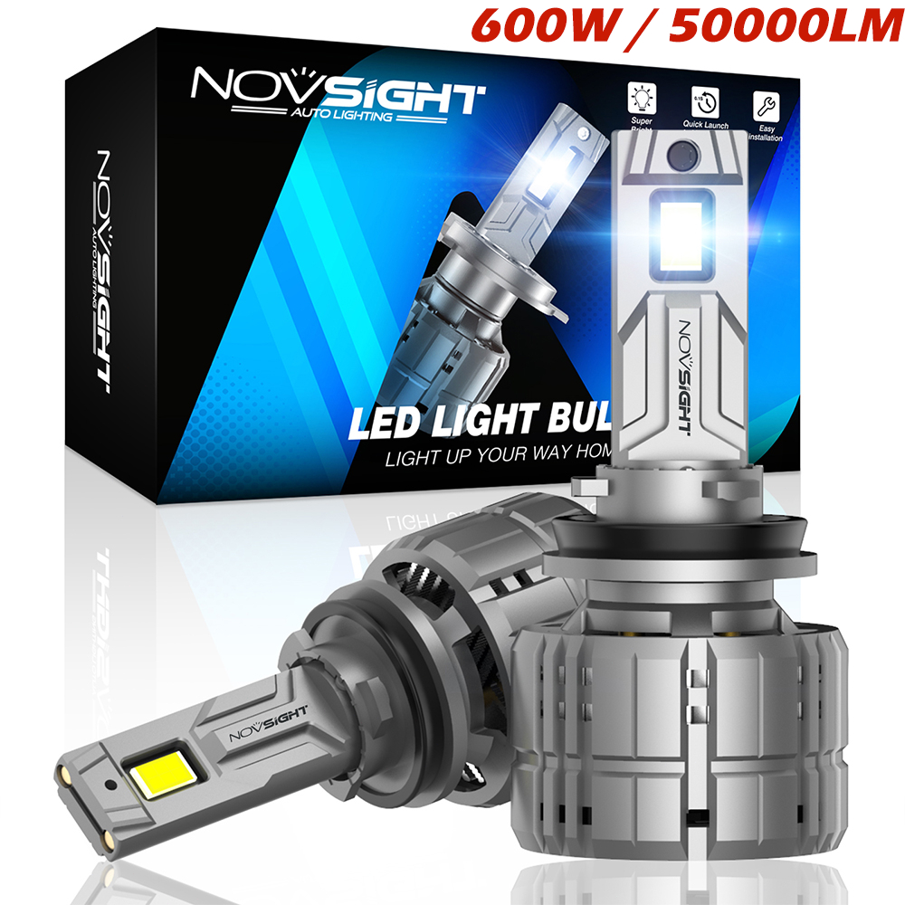 Novsight N37 H4 H11 LED Headlight Light Bulb 120W 22000LM A Pair 6500K ...