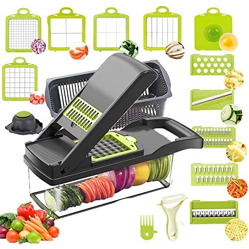 Vegetable Chopper, Multifunctional 16pcs Food Choppers Onion Chopper ...