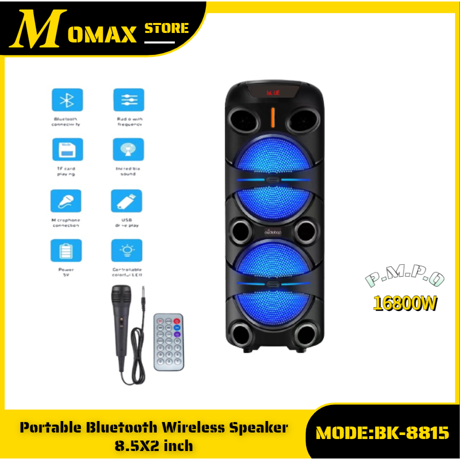 BK-8815 / BK-8816 16800W LED Light Double Karaoke Bluetooth Speaker ...