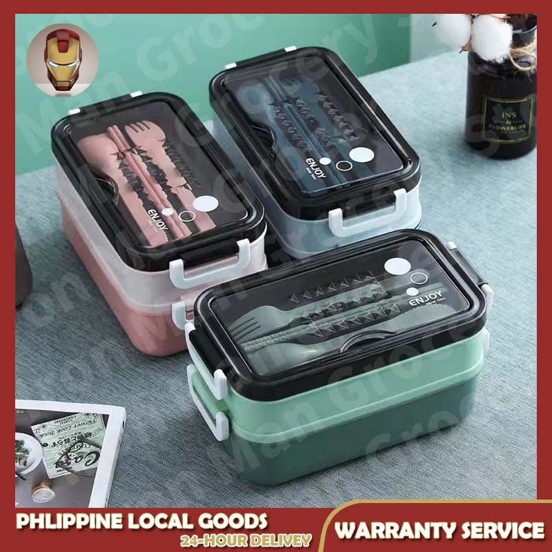 COD Iron Man Grocery Store Double-layer Bento Box Leakproof Lunch Boxes ...
