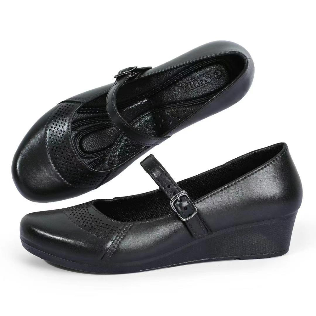 【SHUTA】 Black Shoes for Kids Girl Sandals School Formal Shoes | Shopee ...