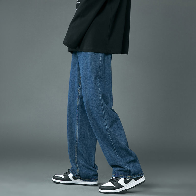 Blue Denim Pants For Men Baggy Maong Pants Men Straight Cut Wide Leg ...