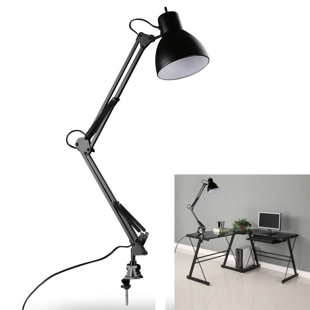 Swing Arm Multi-Joint Desk Lamp with Rotatable Lamp Head and Clamp ...