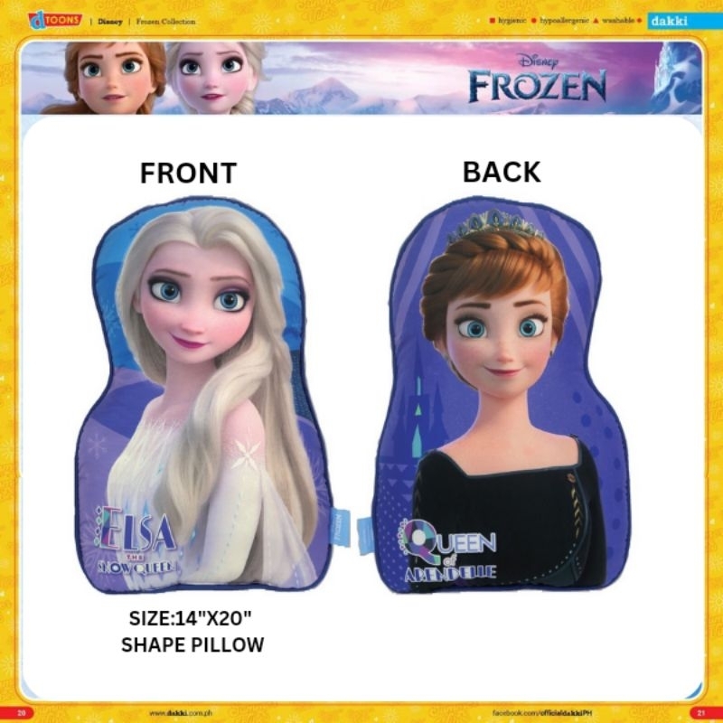 DAKKI Frozen Majesties Huggable Shape Pillow (Anna and Elsa) | Shopee ...