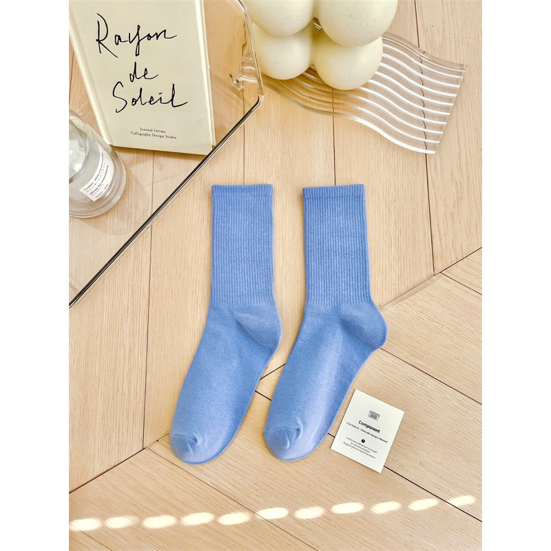 Iconic Korean Candy Pastel Plain Solid Color Pop Mid High Cut Crew ...