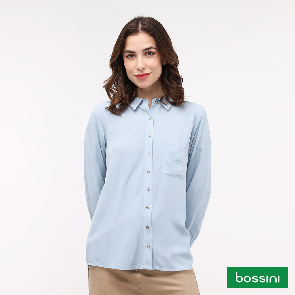 Bossini Ladies Woven Plain Rayon Long Sleeve Polo OLT04-0581 | Shopee ...