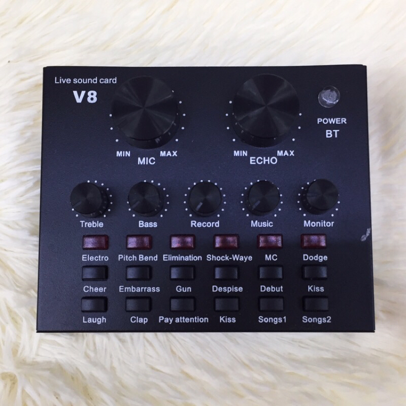 V8 Sound CARD AUDIO AUTO TUNE KARAOKE MICROPHONE LIVE BROADCAST SOUND ...