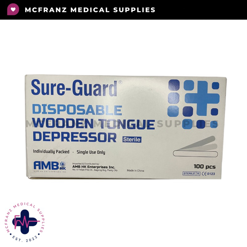 Sureguard Sterile Wooden Tongue Depressor (Sold per Box/100pcs ...