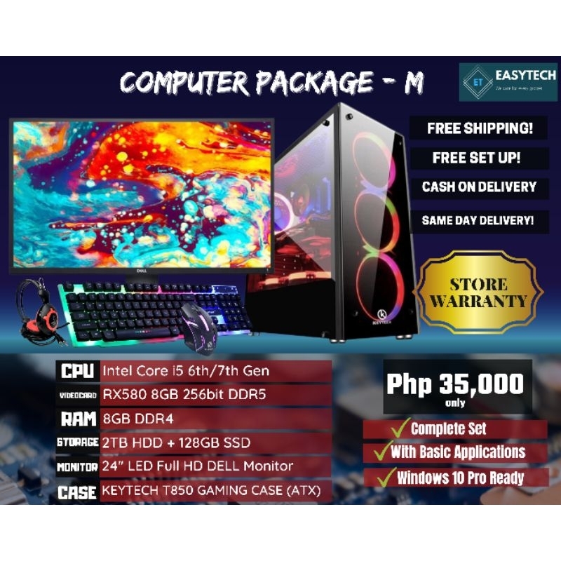 EASYTECH | Package M - Intel i5 6th/7th Gen 8GB DDR4 2TB HDD + 128GB ...