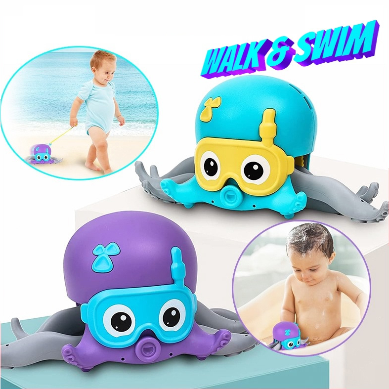 J.C SHOP Clockwork Octopus Infant Baby Cute Cartoon Swimming Bath Toys ...