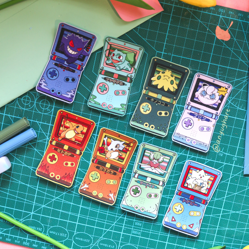 Pokemon Gameboy Stickers ♡ Anime Japanese Fan Art Game Vinyl Decal ...